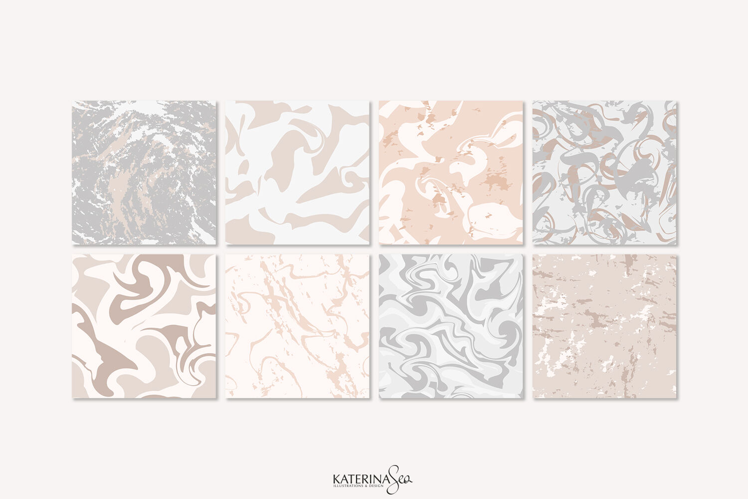 Neutral marble vector patterns pack By Katerina.Sea.Design ...