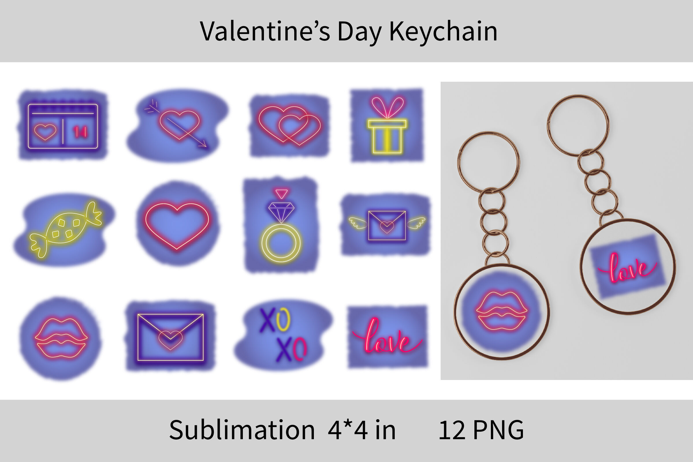 Love Sublimation Keychain Valentine Keychain Template By Olyate 