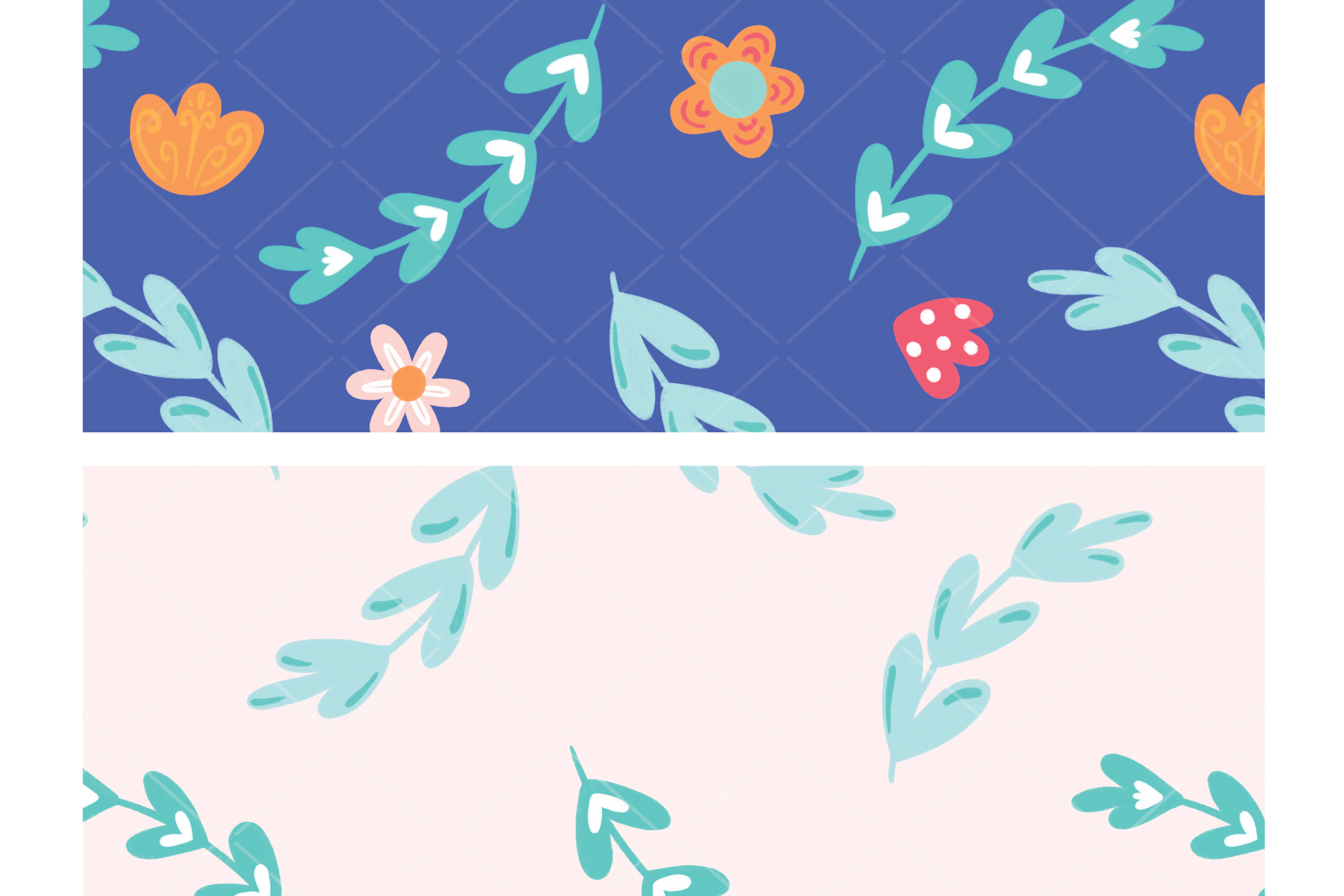 Spring Flowers & Bees Digital Paper | Seamless Background Pattern By ...