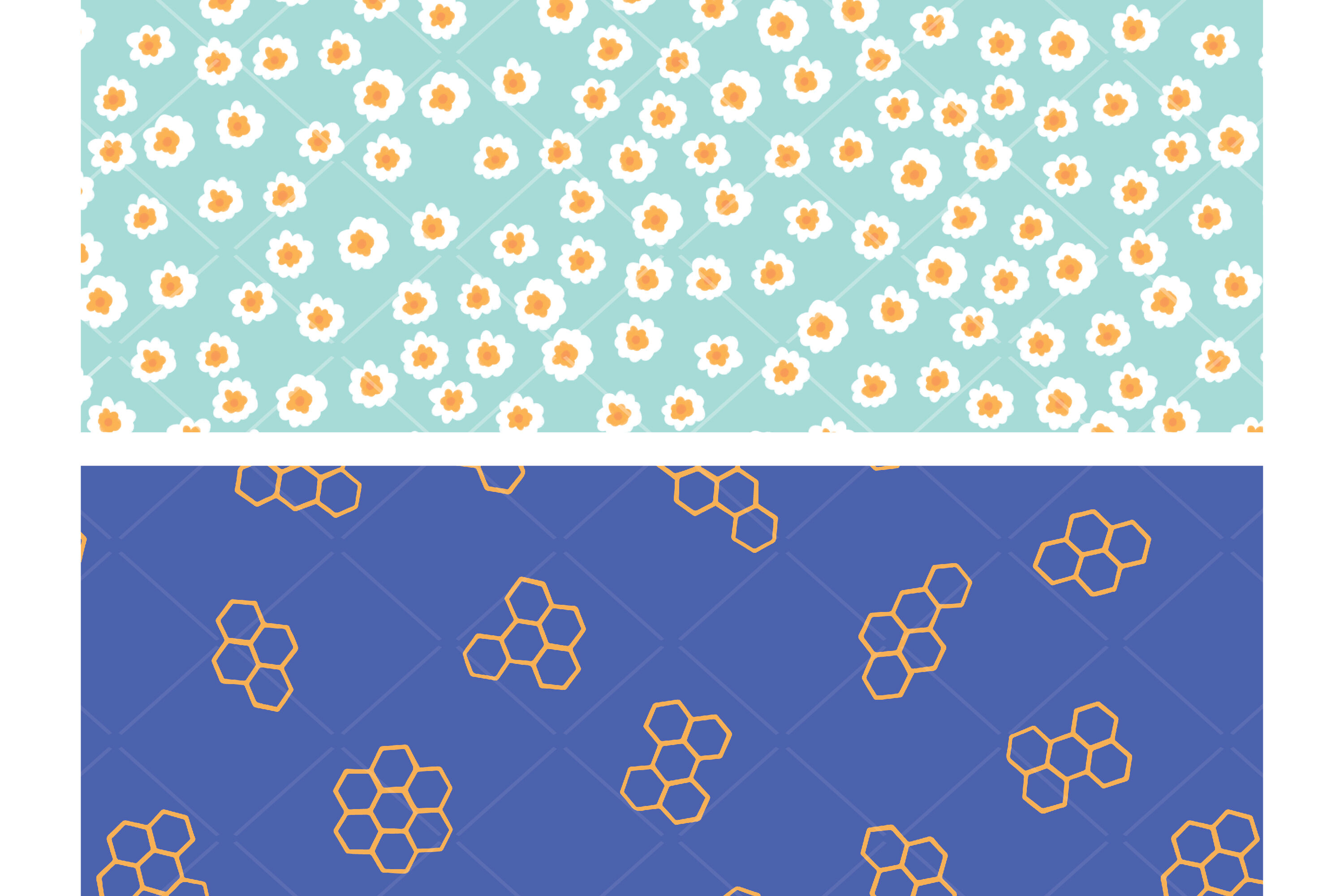 Spring Flowers & Bees Digital Paper | Seamless Background Pattern By ...