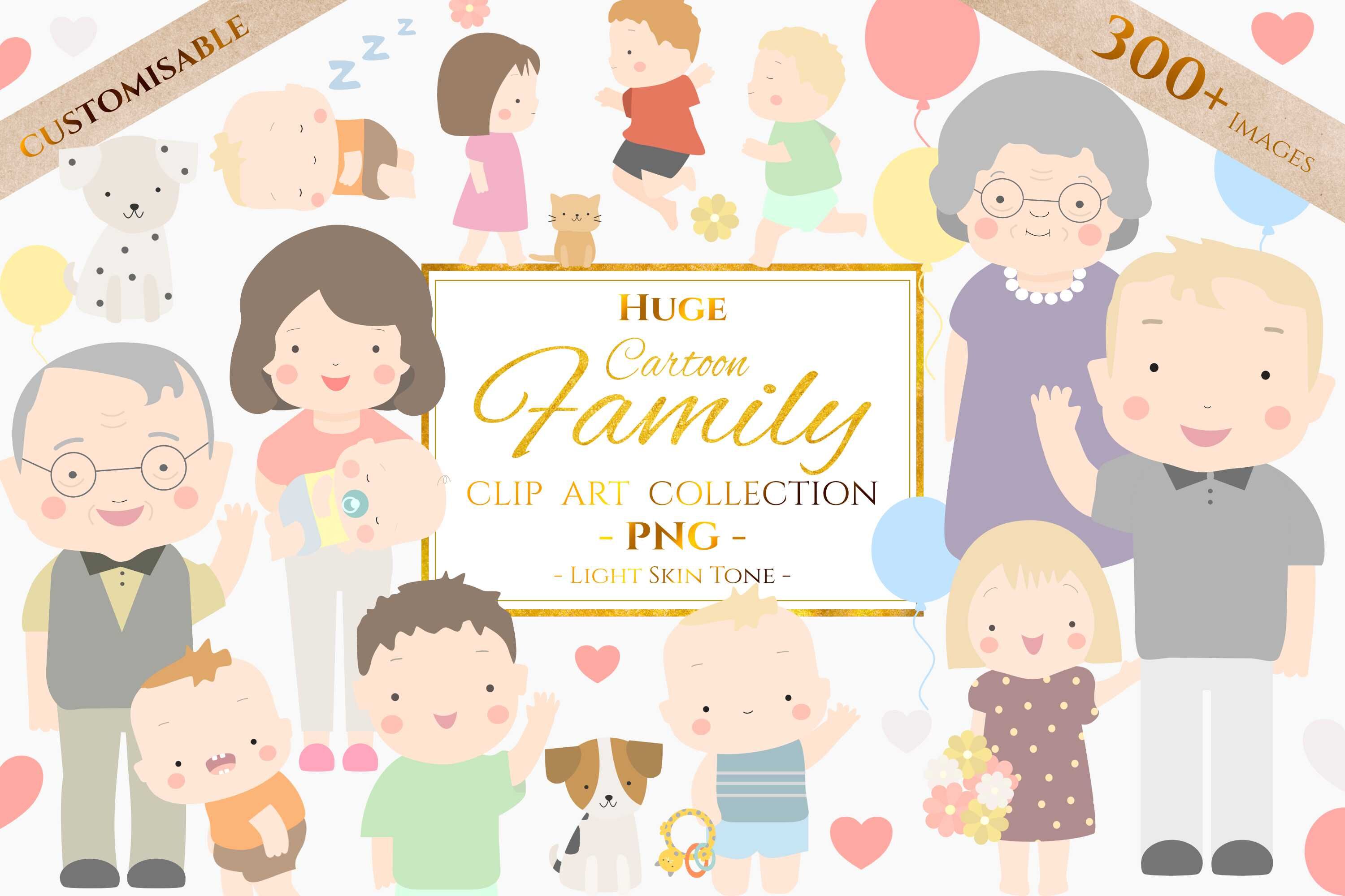 HUGE Cartoon Family Clip Art Collection | 300+ Elements | PNG By ...