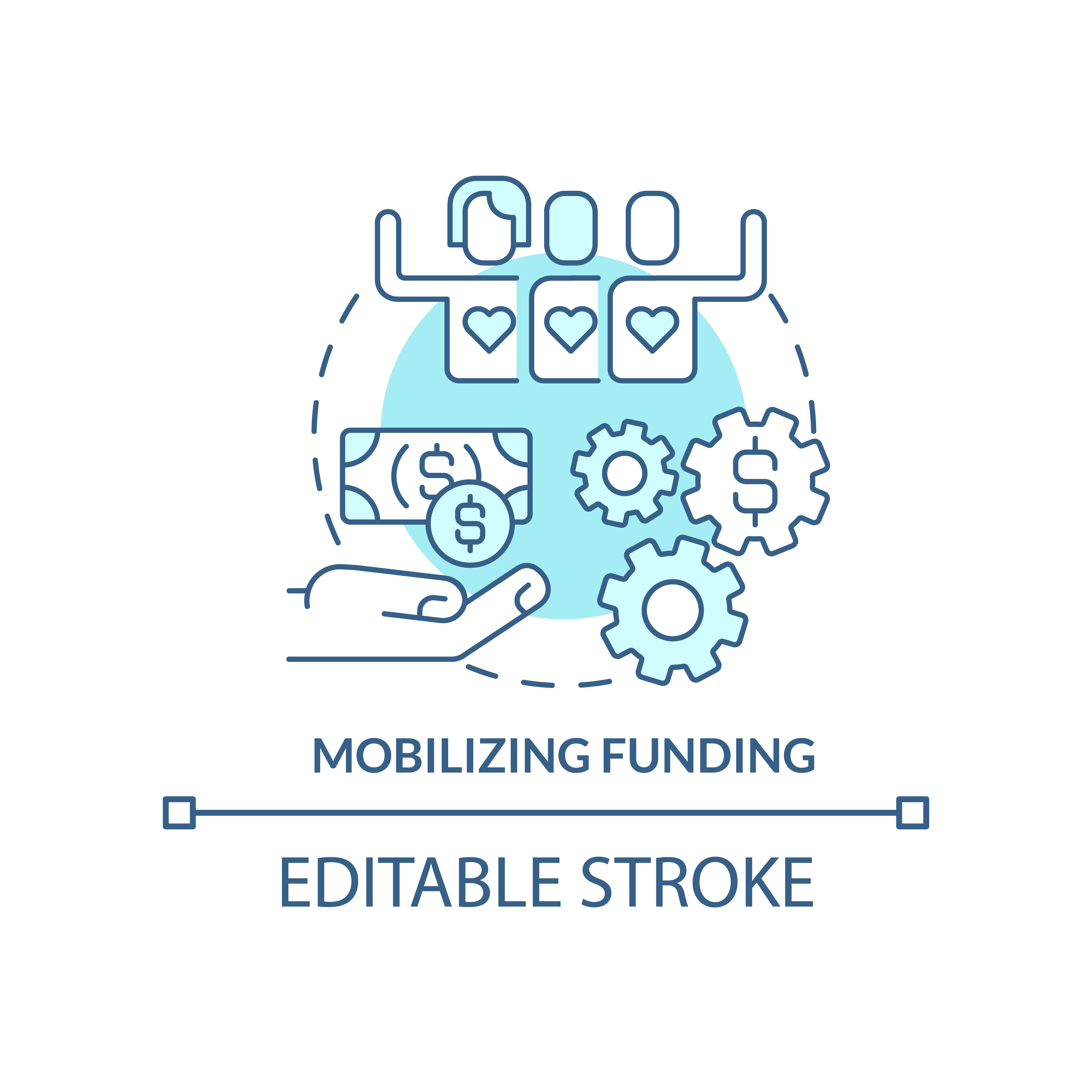 Mobilizing funding turquoise concept icon By bsd studio | TheHungryJPEG Mobilizing funding turquoise concept icon By bsd studio | TheHungryJPEG