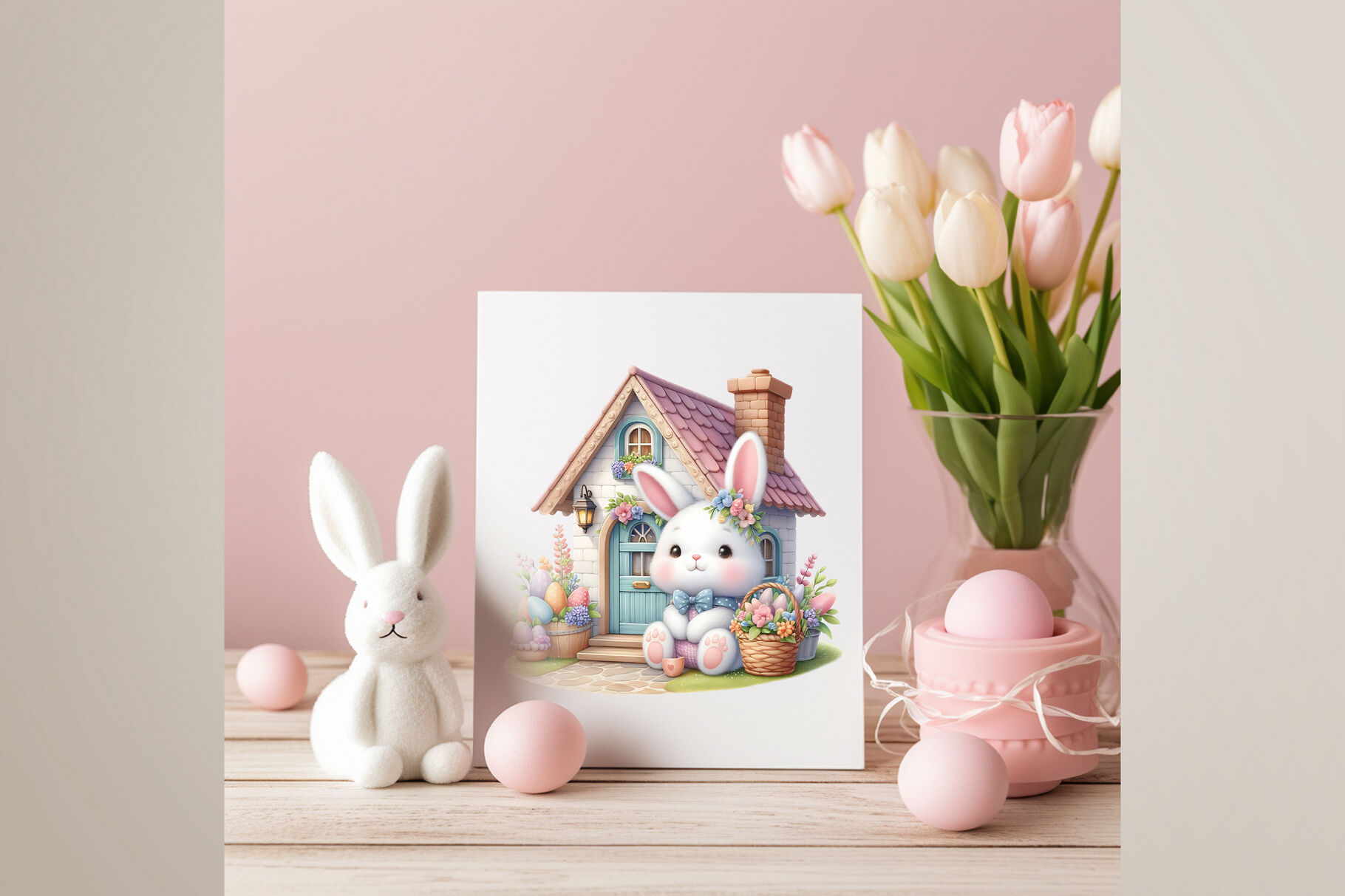 Easter Bunny House Png, Easter Rabbit Little House Bundle By Vasmila ...
