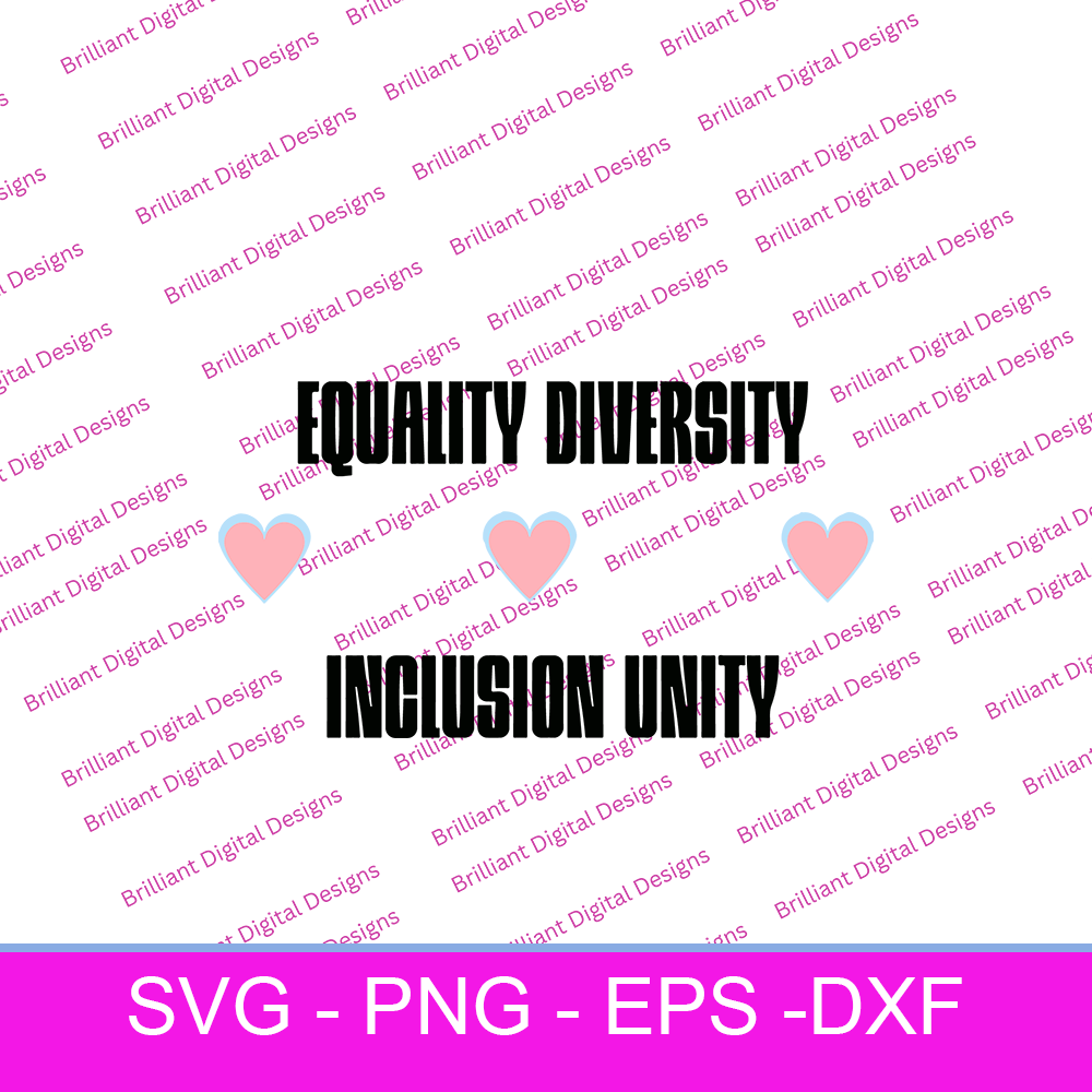 THREE HEART BORDER EQUALITY DIVERSITY INCLUSION UNITY SVG By Brilliant Digital Designs ...