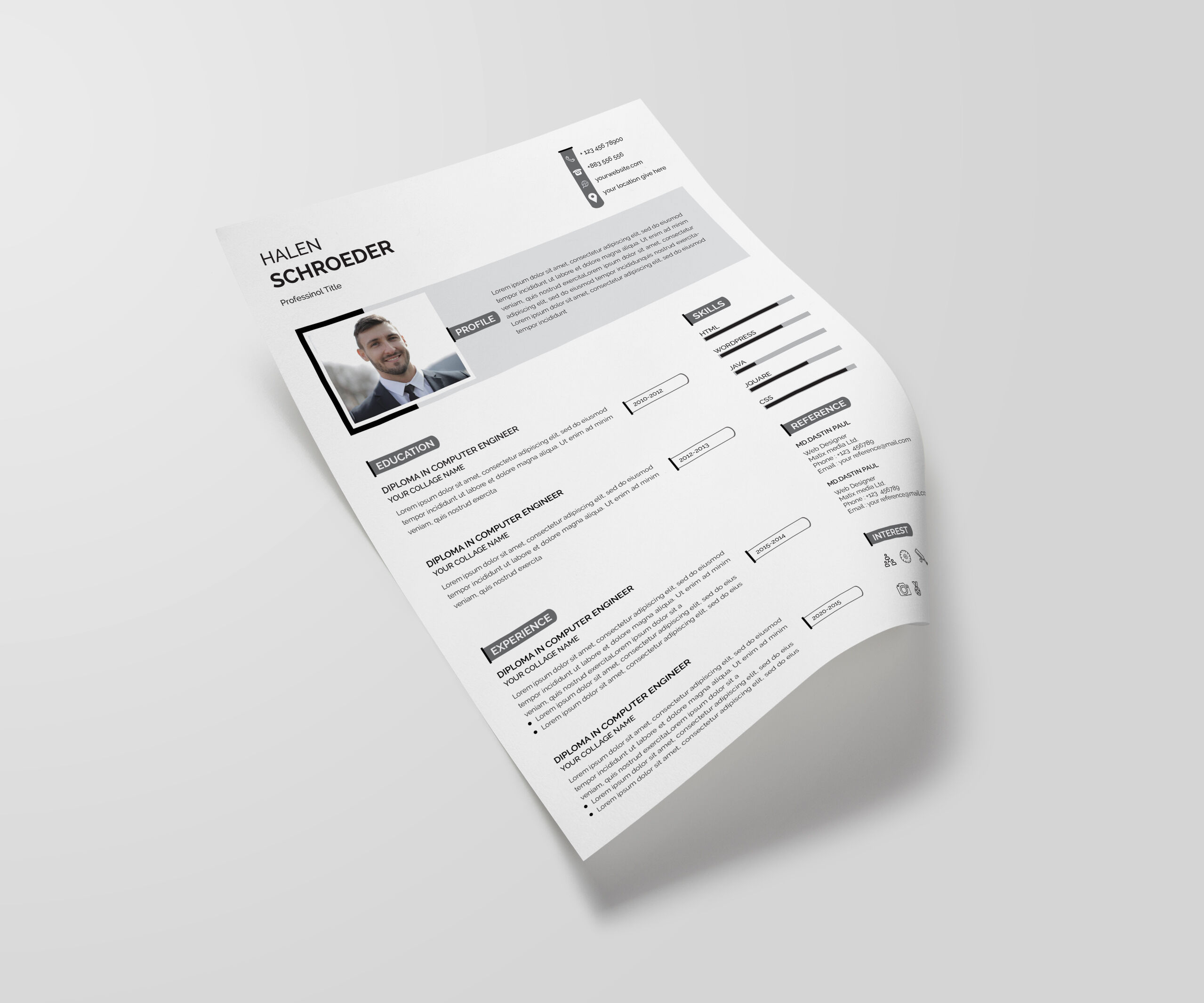 CV Resume By Thestyle TheHungryJPEG