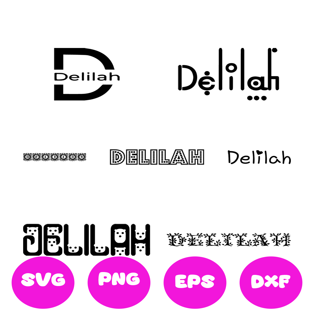 Delilah Girl Names Svg Cut File By Brilliant Digital Designs Thehungryjpeg