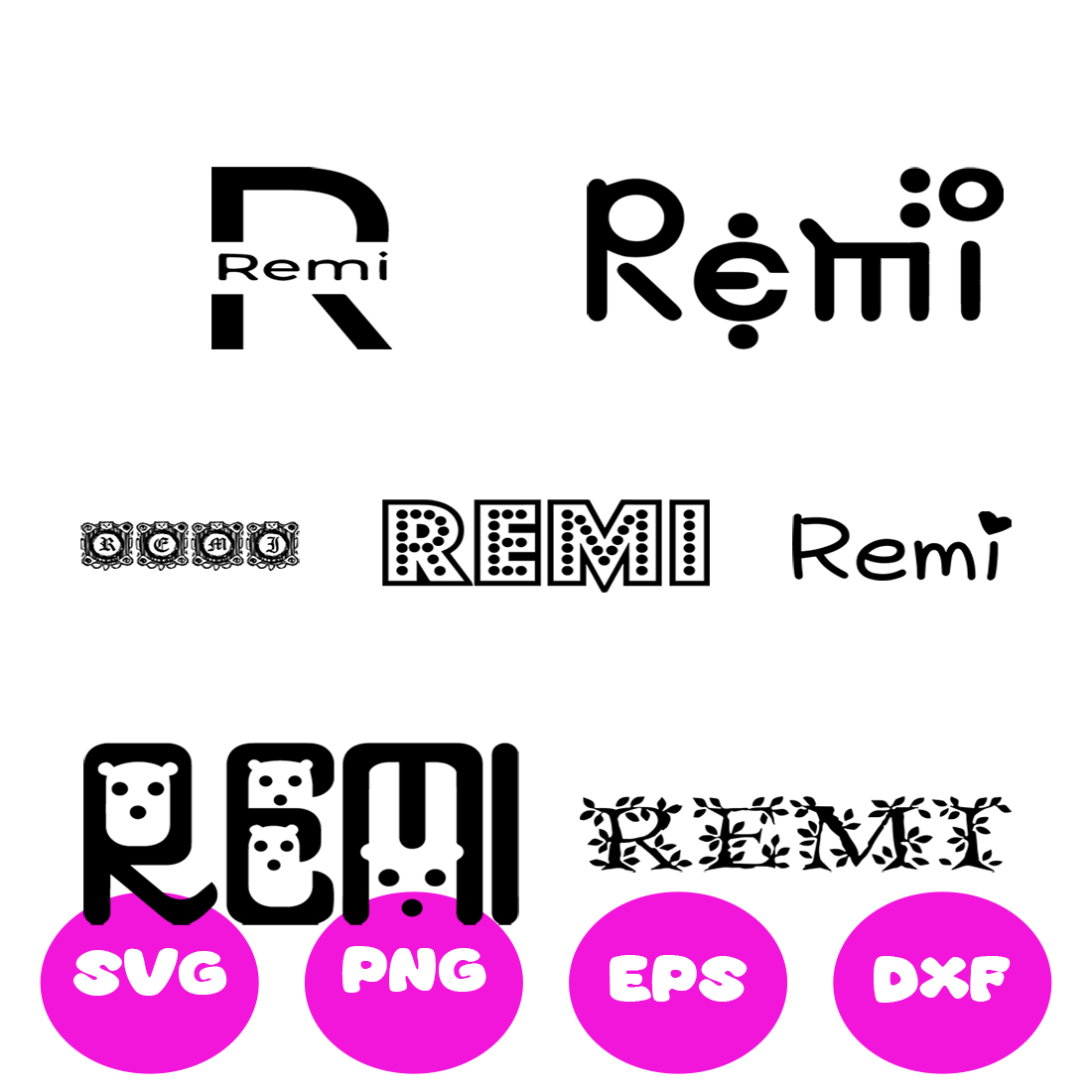 Remi Girl Names Svg Cut File By Brilliant Digital Designs Thehungryjpeg