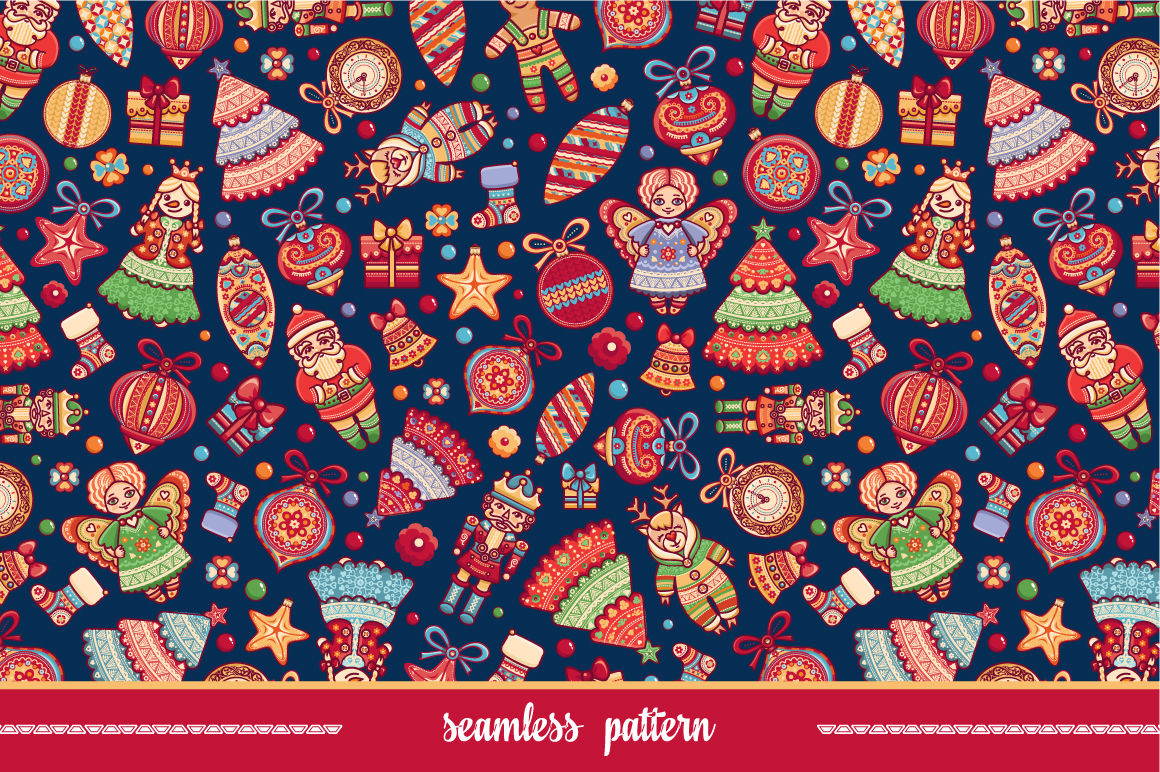 Christmas seamless pattern By Zoya Miller | TheHungryJPEG.com