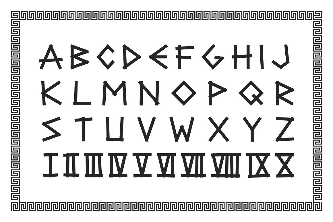 Ancient Latin Letters With Numerals By ExpressShop TheHungryJPEG