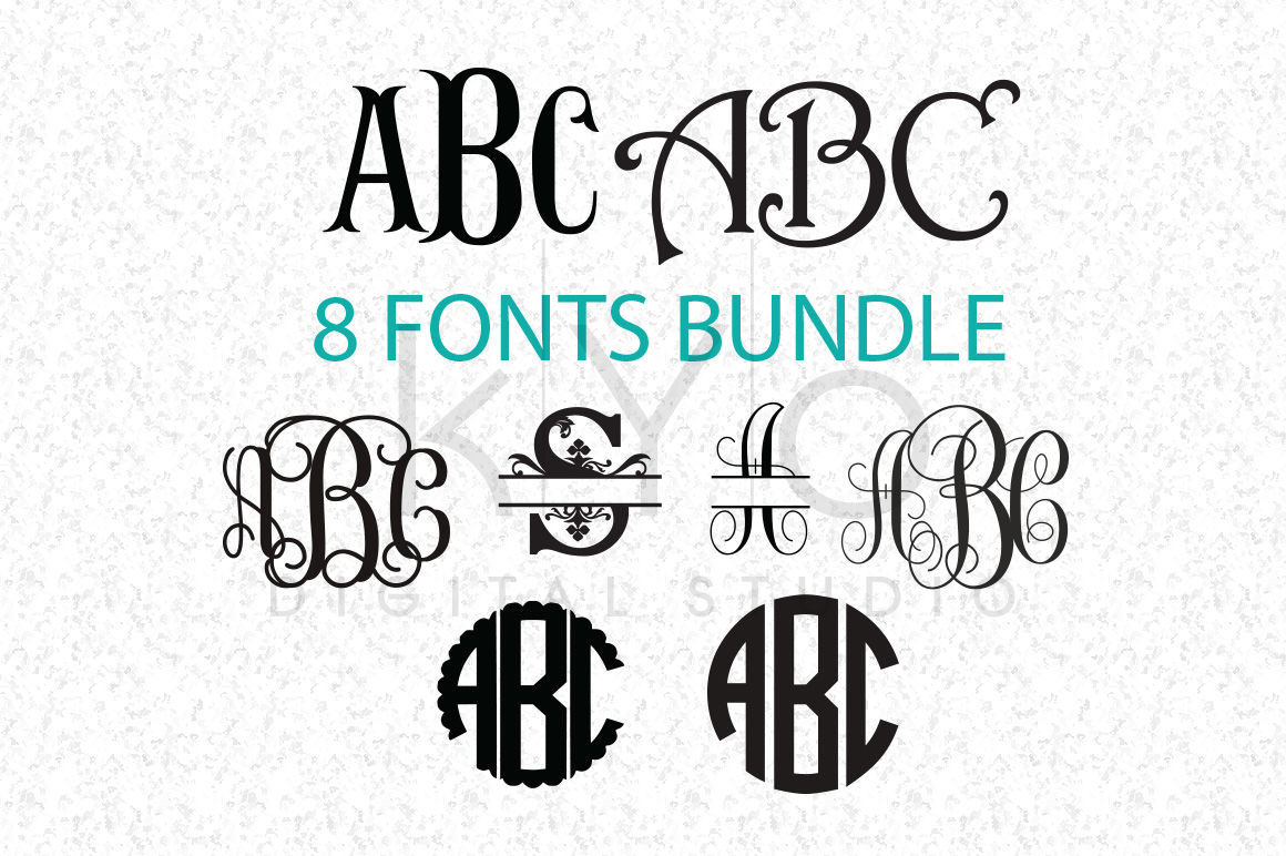 Cricut Fonts Bundle SVG Not Typing Monogram Letters SVG Cricut 